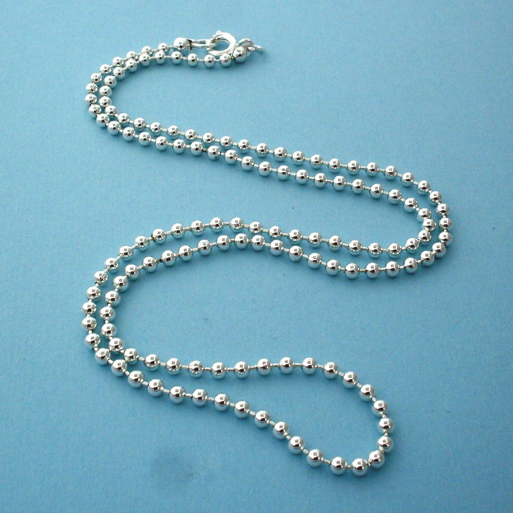 NEW Silver Plated Ball Chain Necklace, Silver Ball Chain Necklace - 18 ...