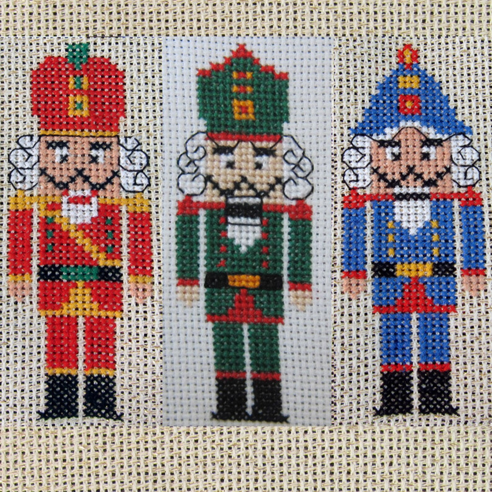 Counted Cross Stitch Embroidery Pattern Design PDF - 3 Nutcrackers ...