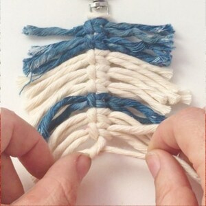 Macrame Feather Keychain DIY Tutorial PDF Keyring Macrame Knot ...