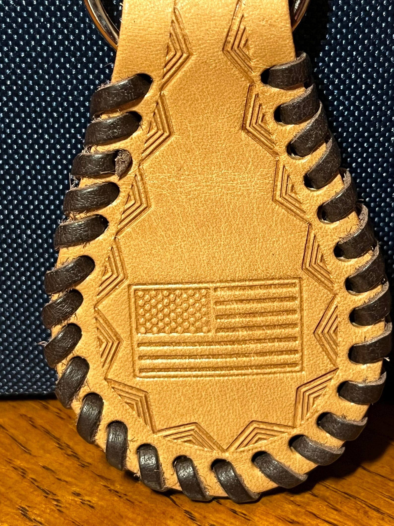 US Army Concho Leather Laced Keychain - Etsy