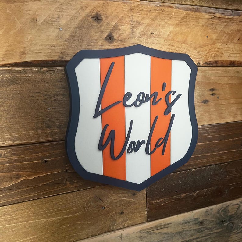 Custom 3D Printed Shield Name Sign: Kids Room Decor - Etsy Australia