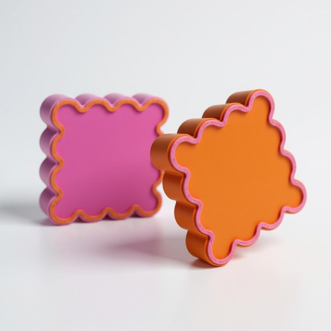 Retro Groovy Wavy Drawer Pulls 3D Printed Cabinet Knobs Pink Orange ...