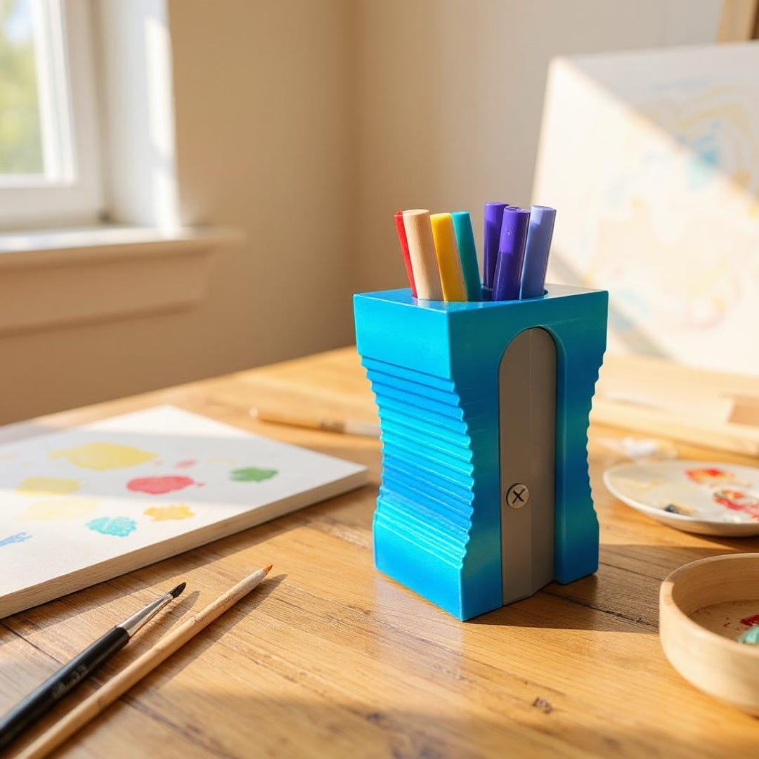 Desk Tidy 3D Printed Pencil Sharpener Holder – Fun Desk Organizer for ...