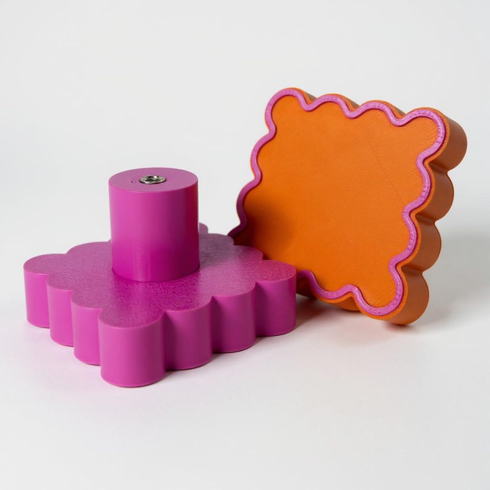 Retro Groovy Wavy Drawer Pulls 3D Printed Cabinet Knobs Pink Orange ...