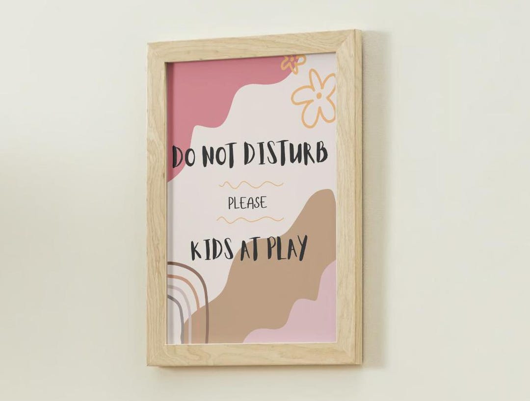 Digital Wall Art Print Do Not Disturb Kids at Play Decor Neutrals ...