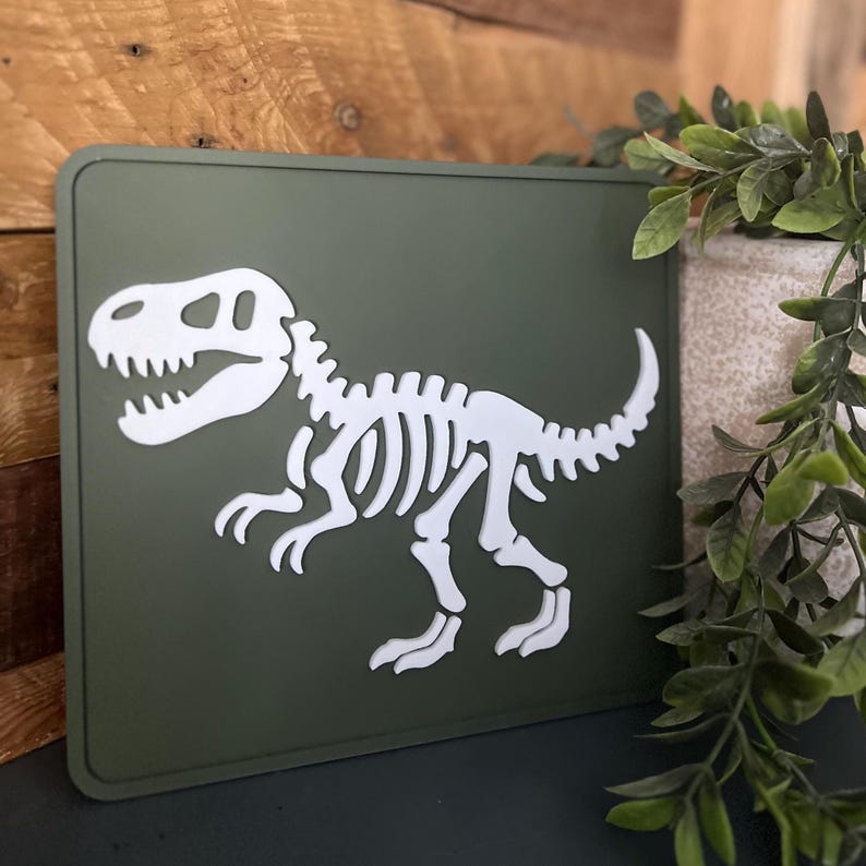 T-rex Skeleton Fossils Wall Art: Kids Dinosaur Room Decor - Etsy