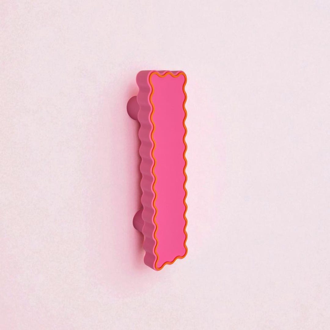 Retro Wavy Scalloped Cabinet Pulls – Fun & Colorful Handles (3" Screw ...
