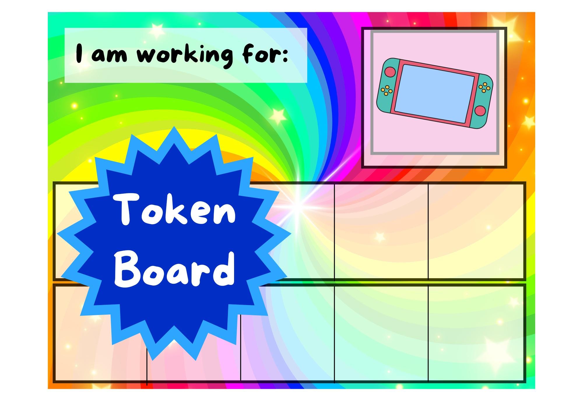 Printable Rainbow Token Boards - Etsy