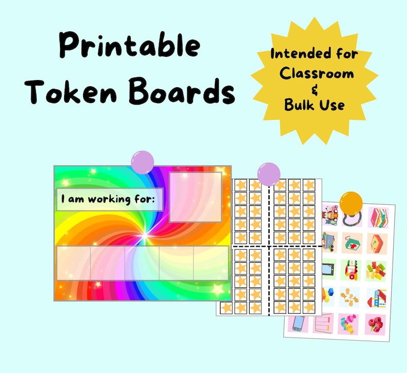 Printable Rainbow Token Boards - Etsy