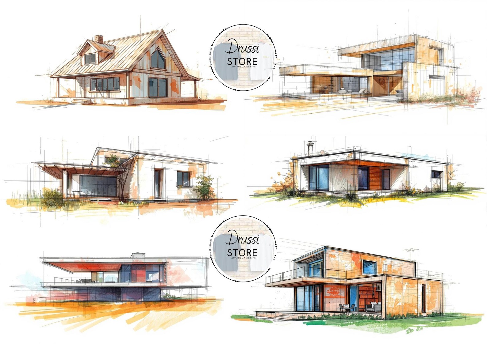 Modern House Coloring Pages , 30 Minimalist Architectural Line Art ...