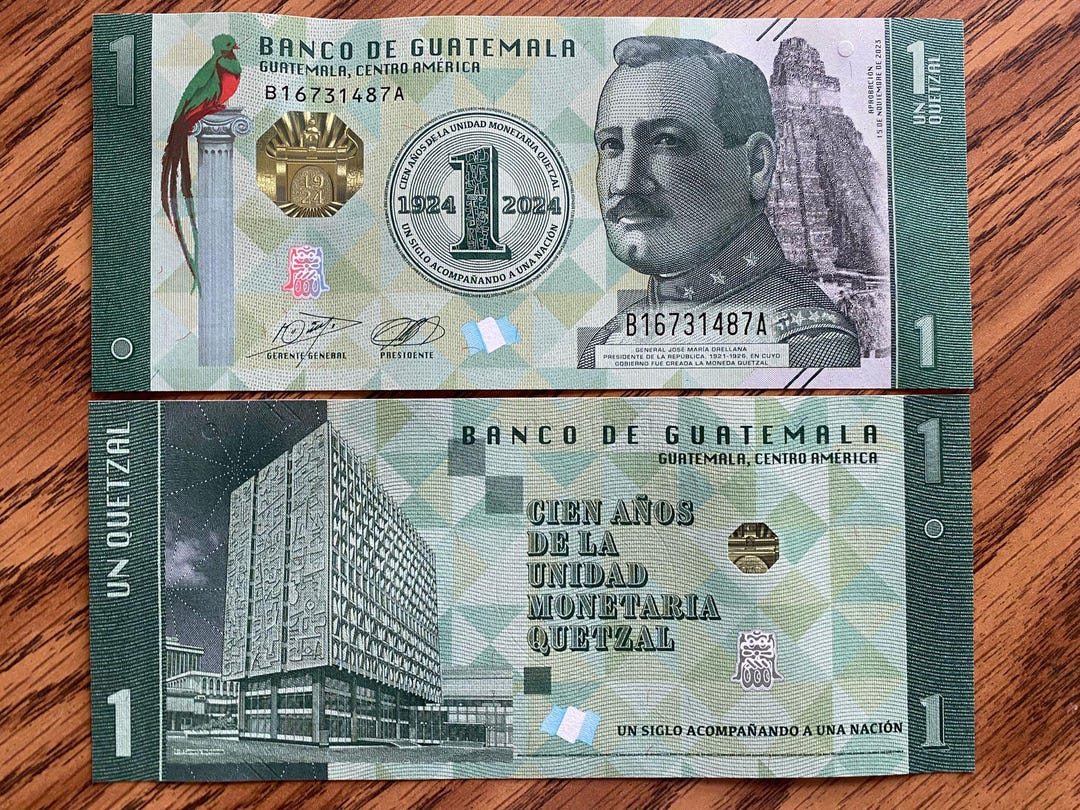 Guatemala 1 Quetzal Banknote – Original Currency Collectible – Central ...