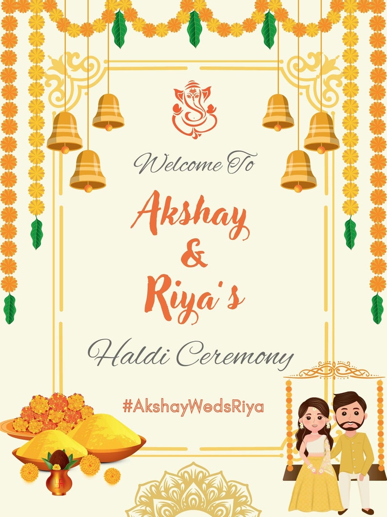 Wedding Haldi Sign, Haldi Decor, Haldi Poster, Haldi Sign, Pithi Sign ...