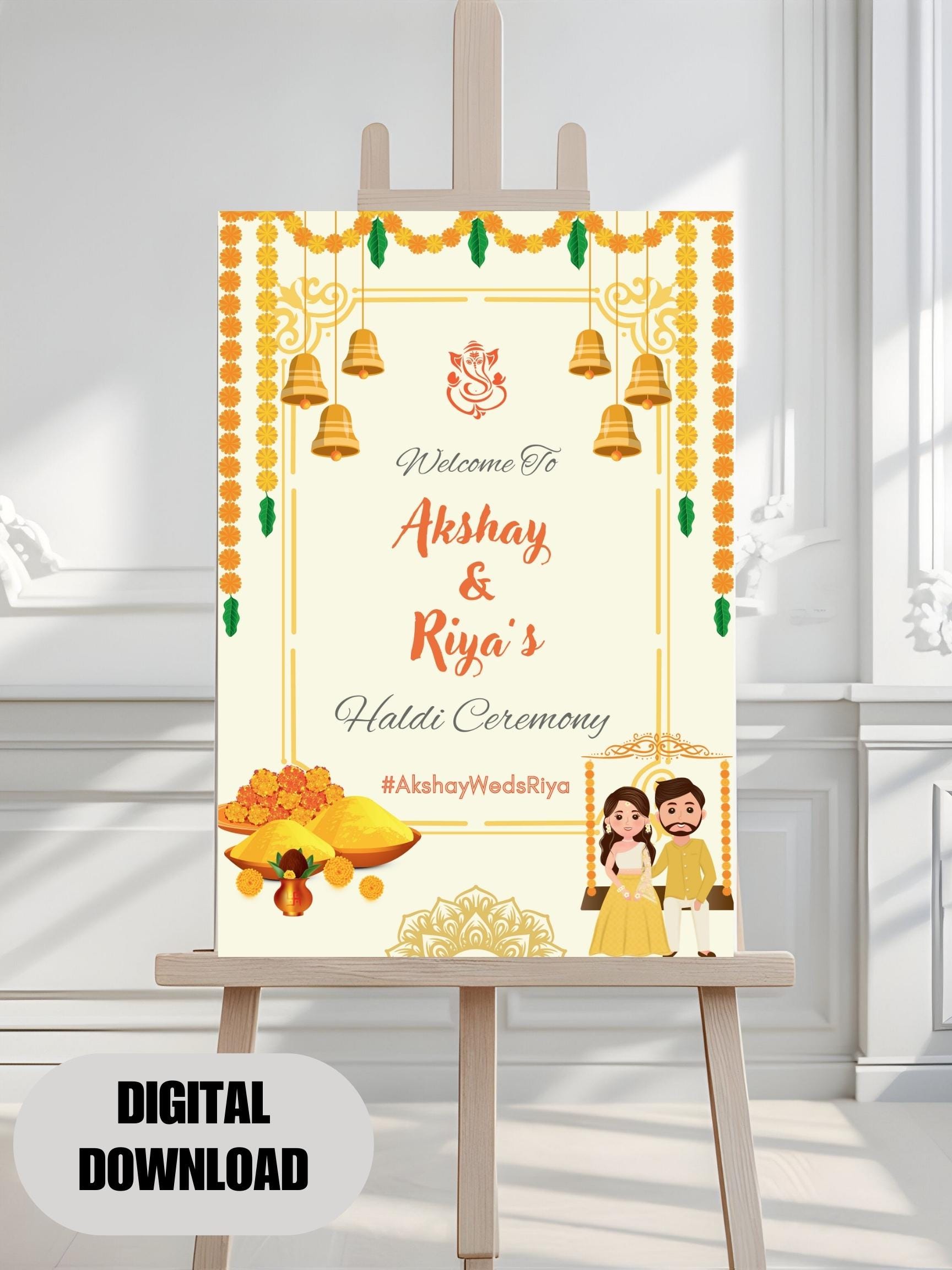 Wedding Haldi Sign, Haldi Decor, Haldi Poster, Haldi Sign, Pithi Sign ...
