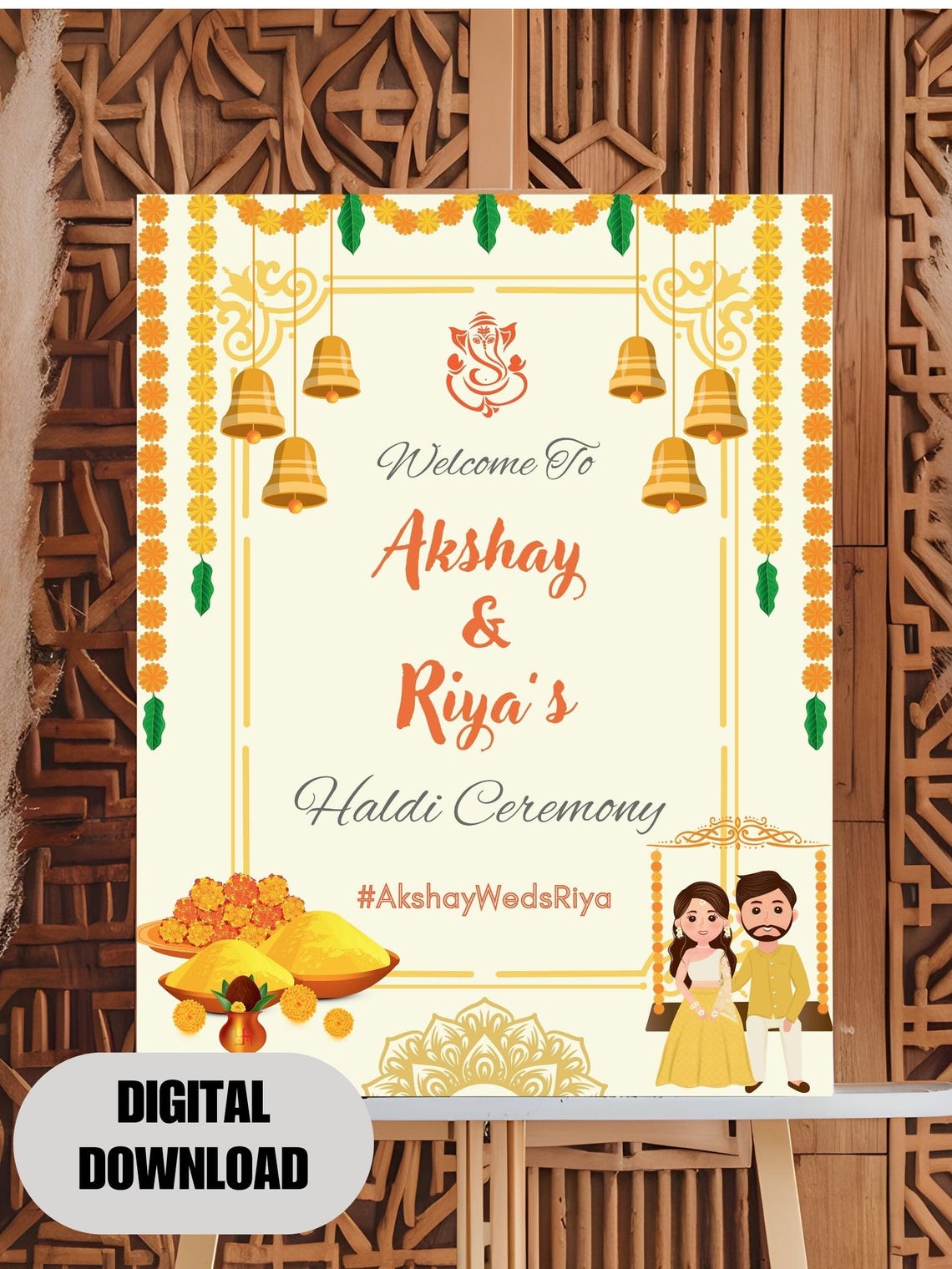 Wedding Haldi Sign, Haldi Decor, Haldi Poster, Haldi Sign, Pithi Sign ...