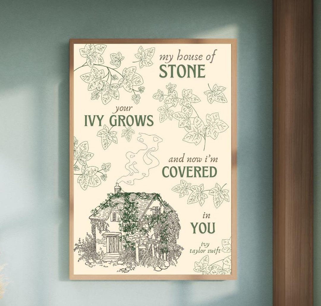 Arte mural con la letra de "Ivy" Evermore de Taylor Swift / Lámina ...