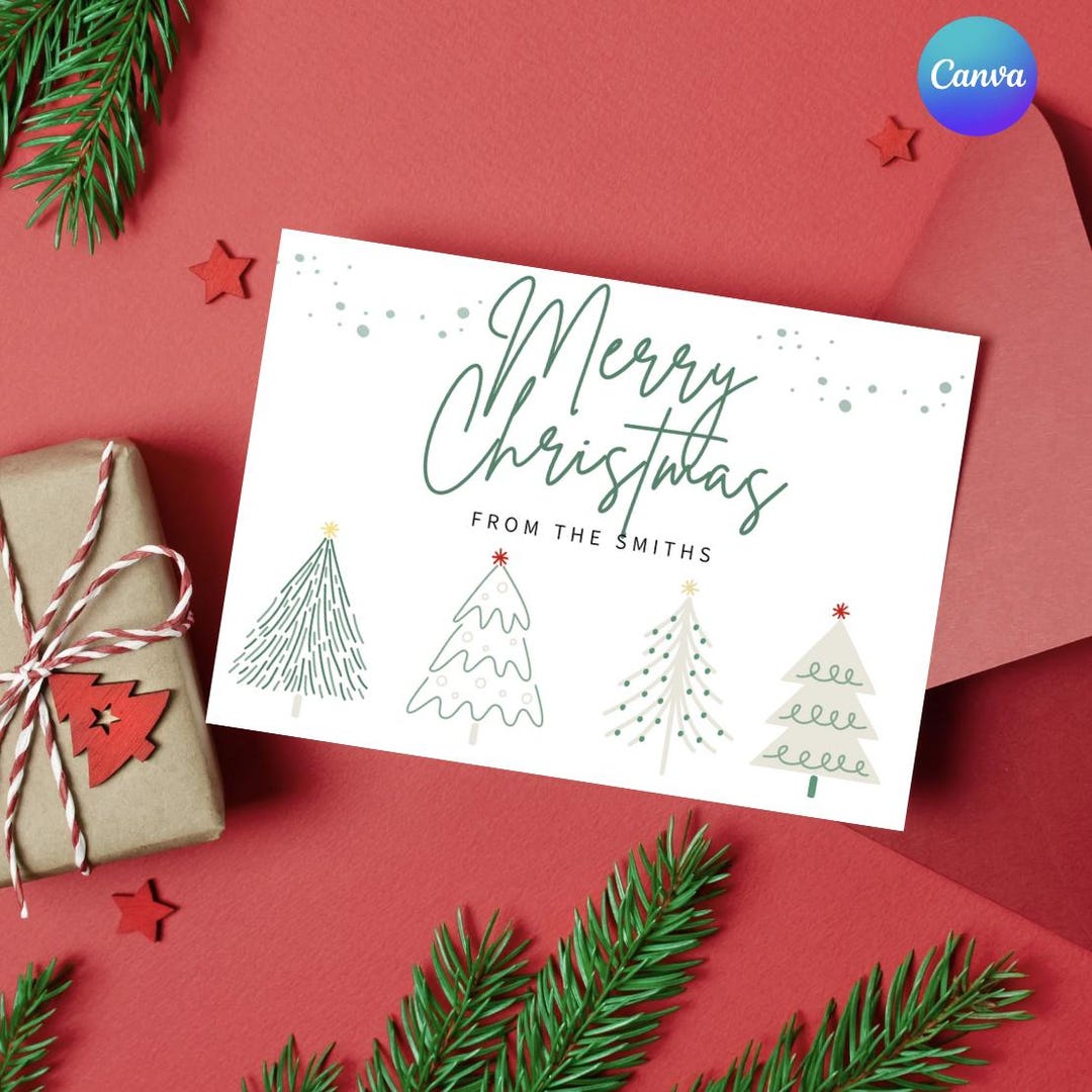 2025 Christmas Card, Editable Modern Holiday Card, Holiday Cards ...