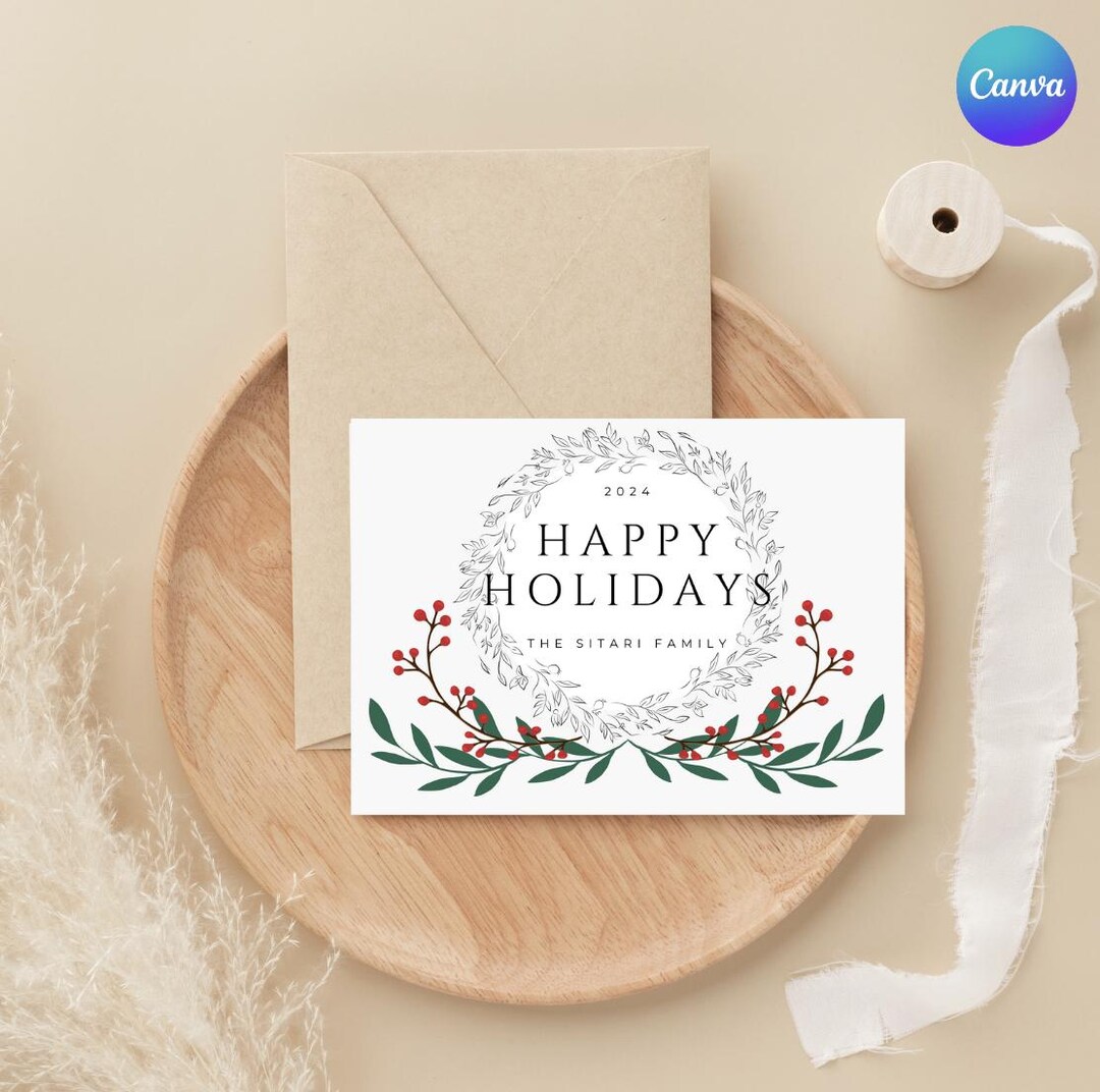 2024 Christmas Card, Editable Modern Holiday Card, Holiday Cards ...