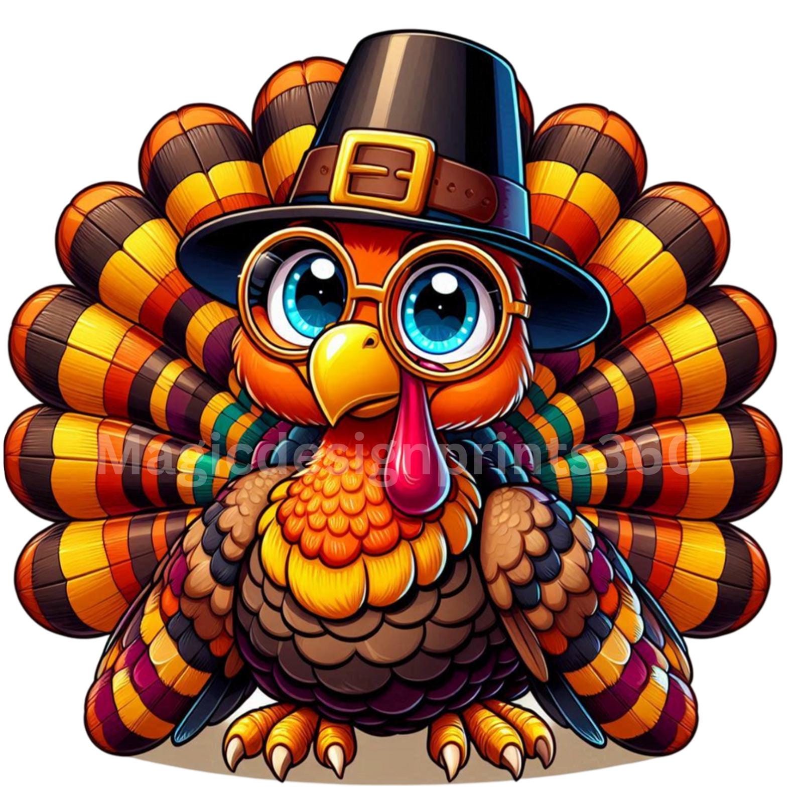 Cartoon Turkey Clipart | Fun Cartoon Turkey Clipart Bundle | 5 High ...