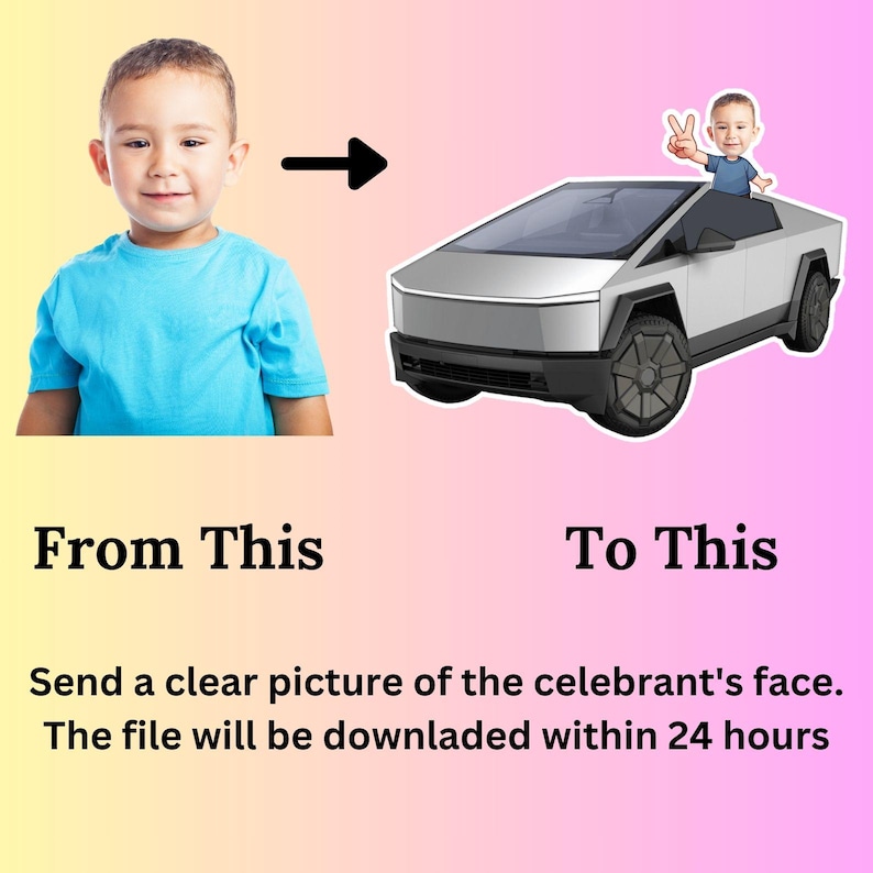 Personalized Cyber Truck Cupcake Toppers: Custom Party Decor (digital ...