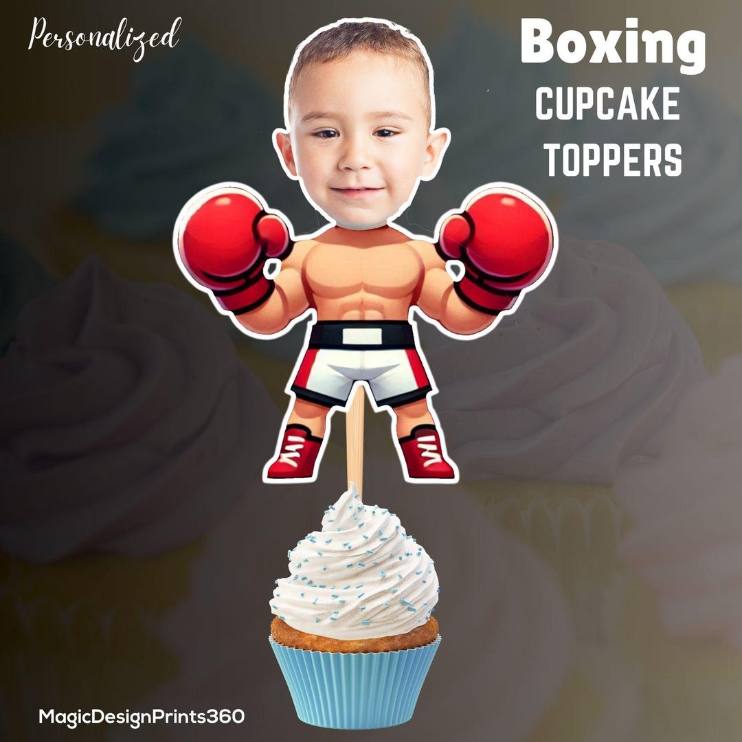 Boxing Cupcake Toppers | Boxing Cake Topper | Boxing Party Decorations ...