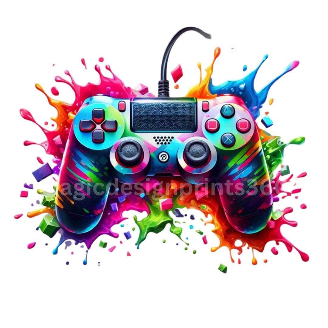 Stylish Game Controller Clipart Bundle: Gaming Art Printables (digital ...