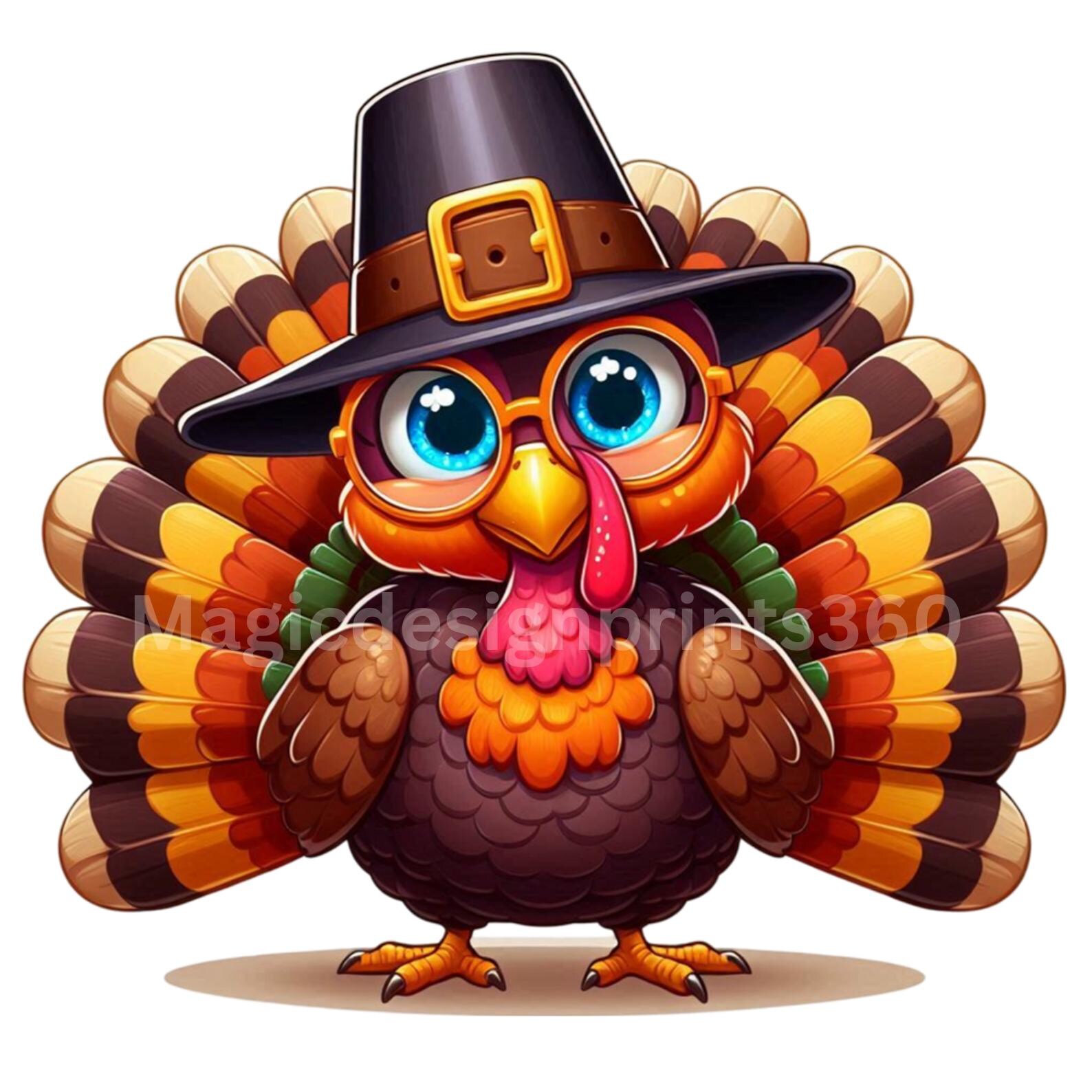 Cartoon Turkey Clipart | Fun Cartoon Turkey Clipart Bundle | 5 High ...