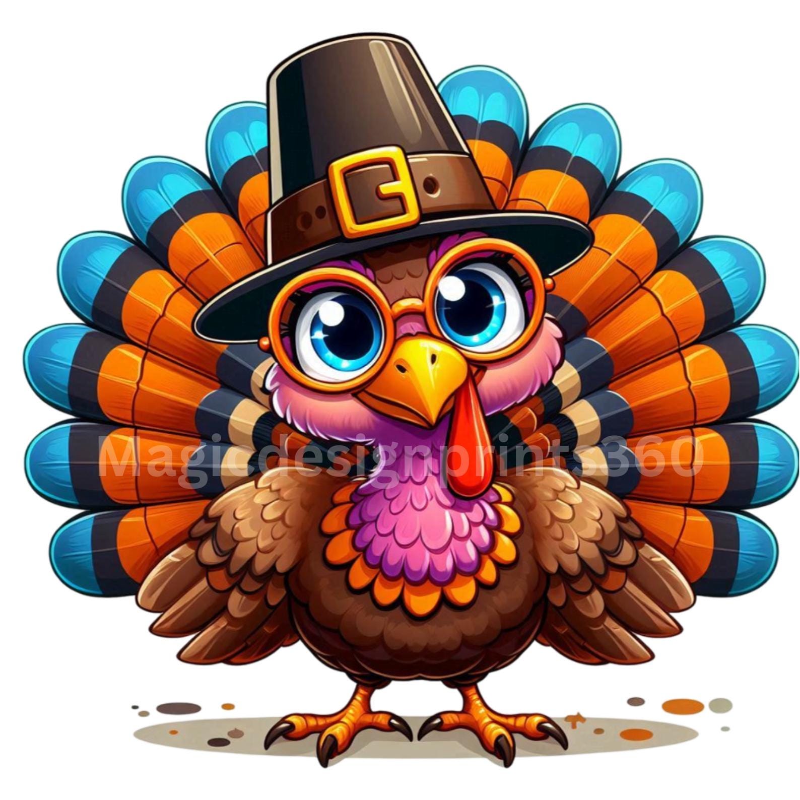 Cartoon Turkey Clipart | Fun Cartoon Turkey Clipart Bundle | 5 High ...