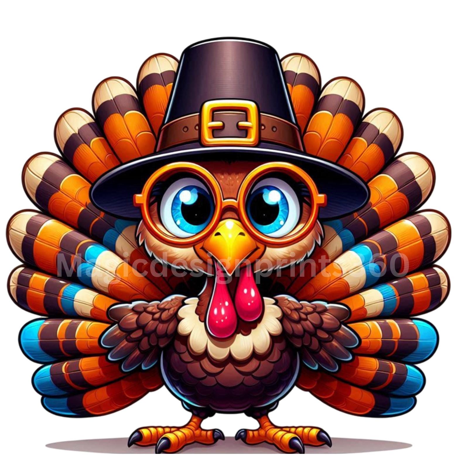 Cartoon Turkey Clipart | Fun Cartoon Turkey Clipart Bundle | 5 High ...