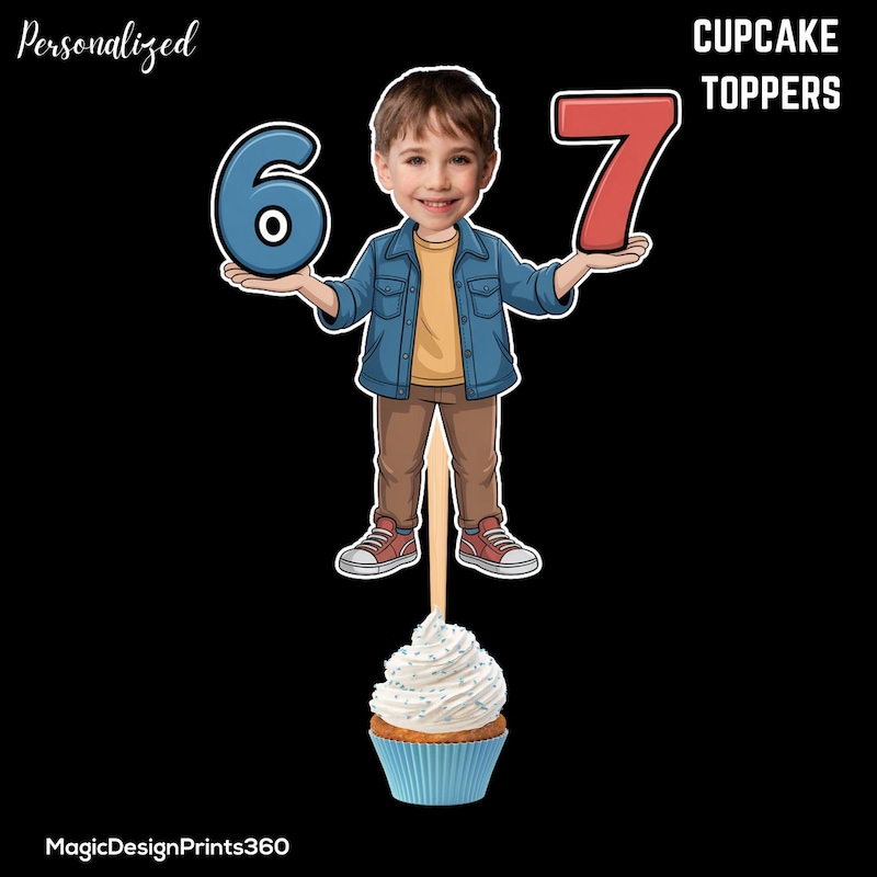 6 7 Birthday Cake Topper - Etsy