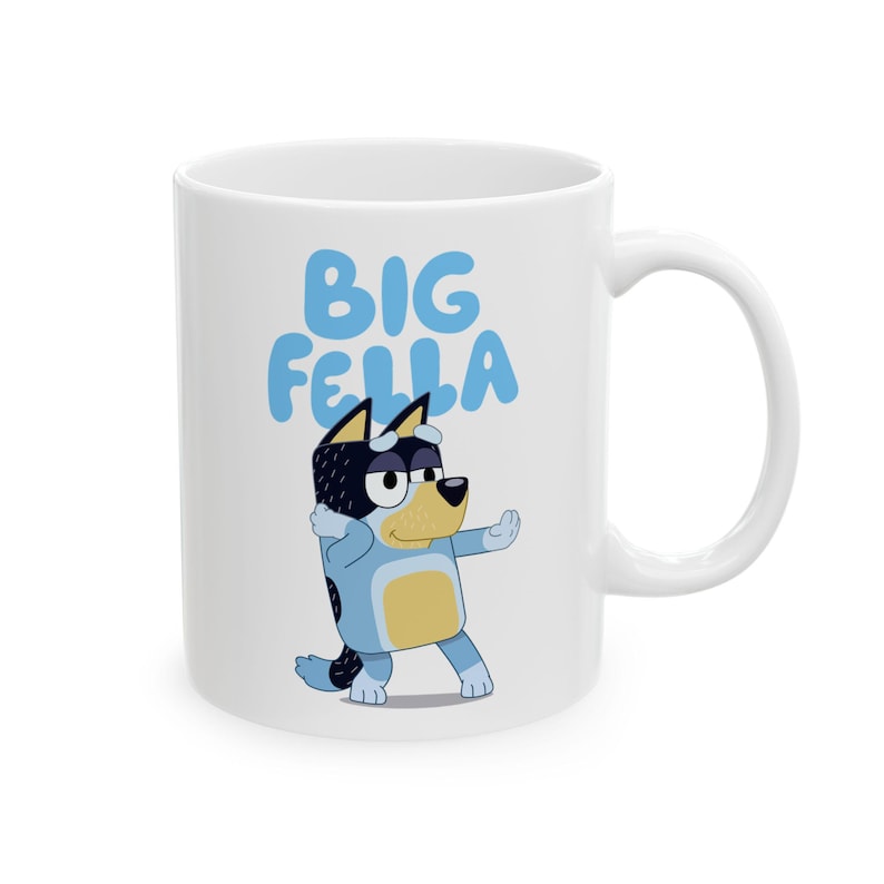 Dancing Bandit Bluey Mug, Bluey Bandit Dad, Big Fella, Coffee Cup, Best ...