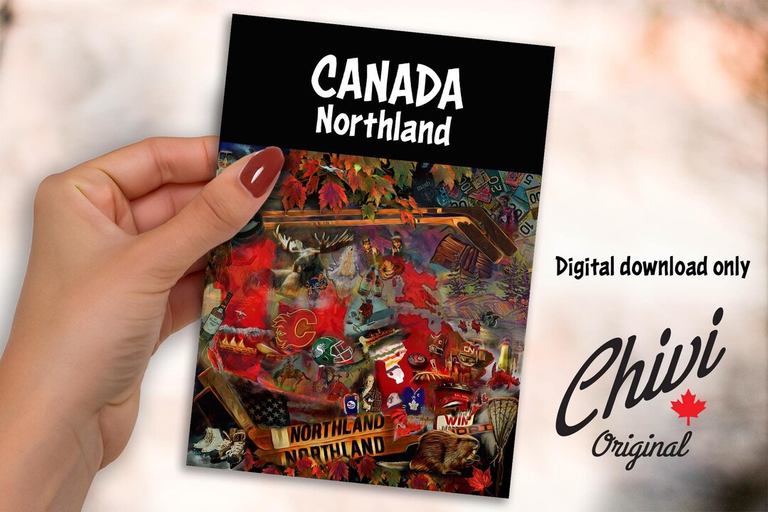 Canada Northland. Printable Greeting Card 5x7 in (A7) and 4.5x6.25 in ...