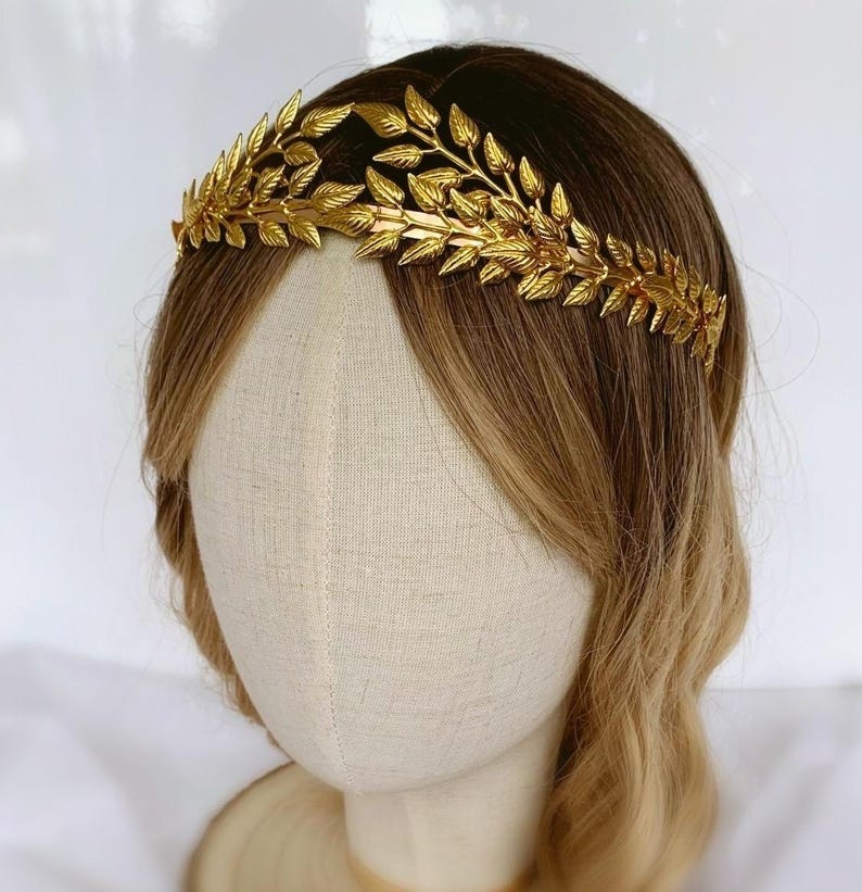 Greek God Crown, Goddess, Men's Wedding Gold Leaf Headband, Toga ...