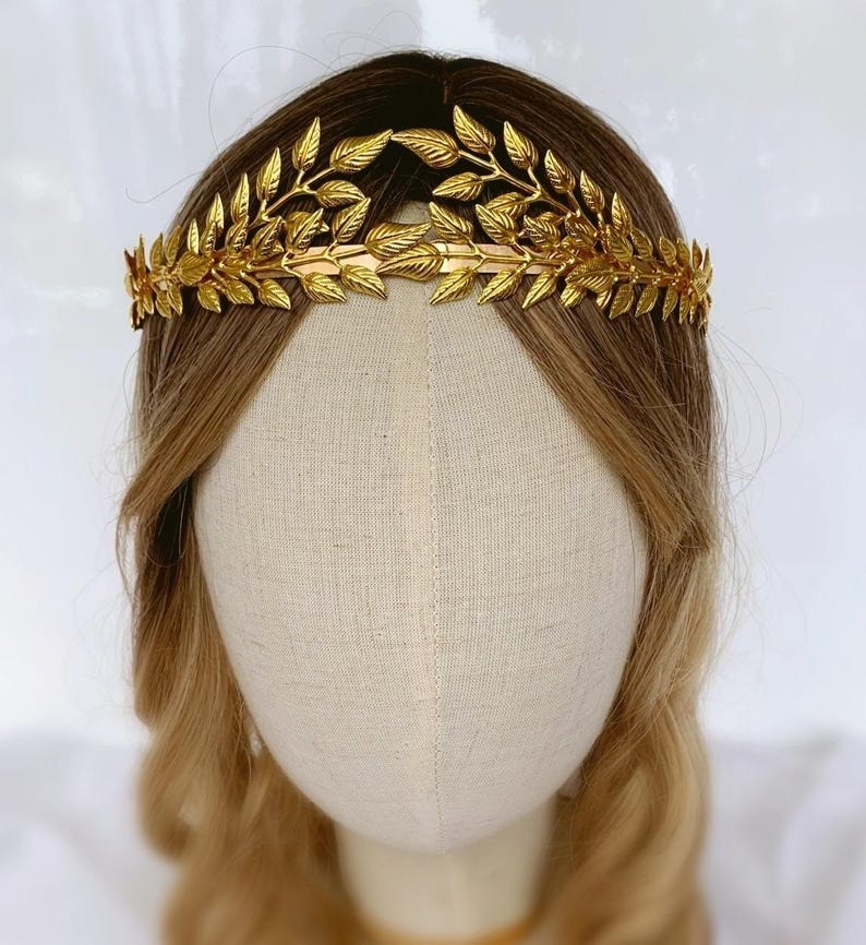 Greek God Crown, Goddess, Men's Wedding Gold Leaf Headband, Toga ...