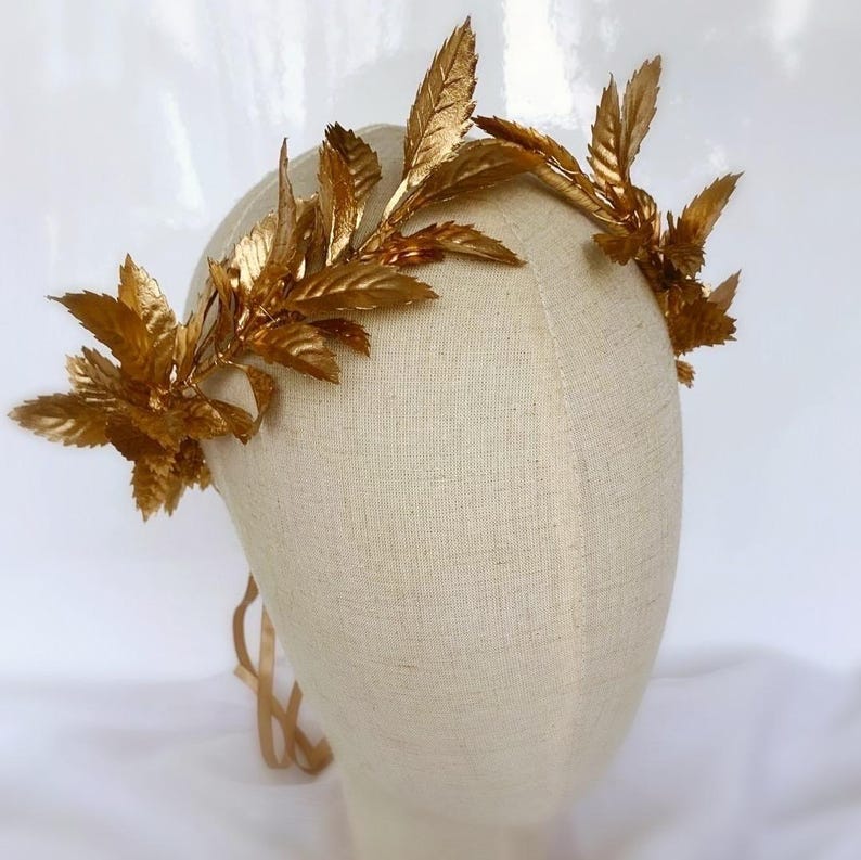 Greek God Crown, Goddess, Men's Wedding Gold Leaf Headband, Toga ...
