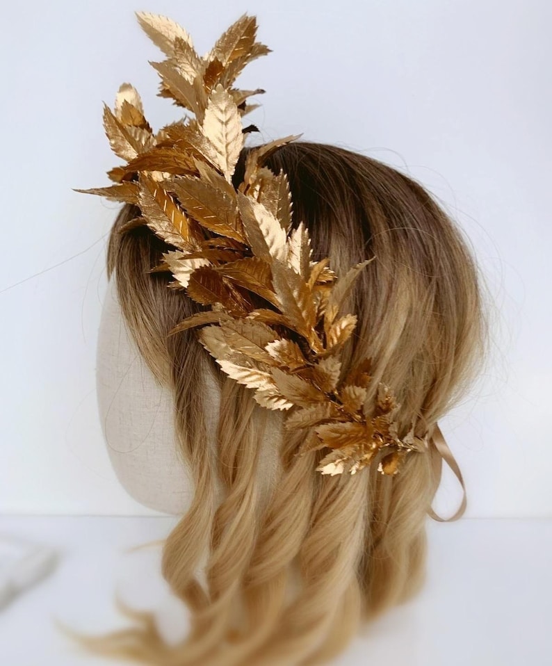 Greek Goddess Crown, Men's Wedding Gold Leaf Headpiece, Toga Costume ...