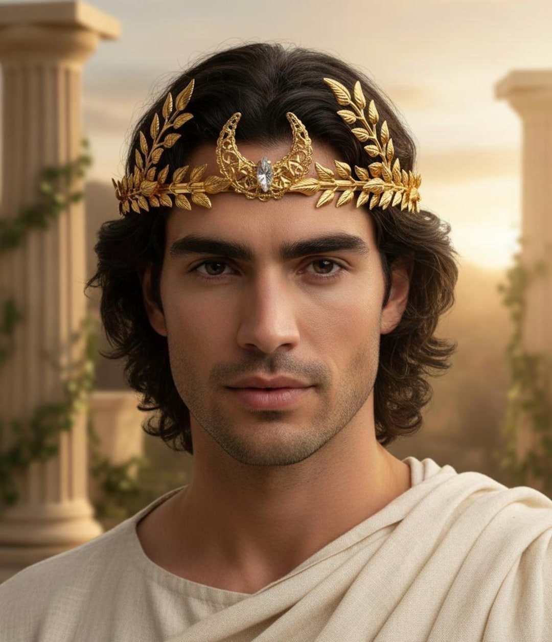 Roman Laurel Crown Gold Leaf Headpiece Caesar Emperor Wreath Ancient ...