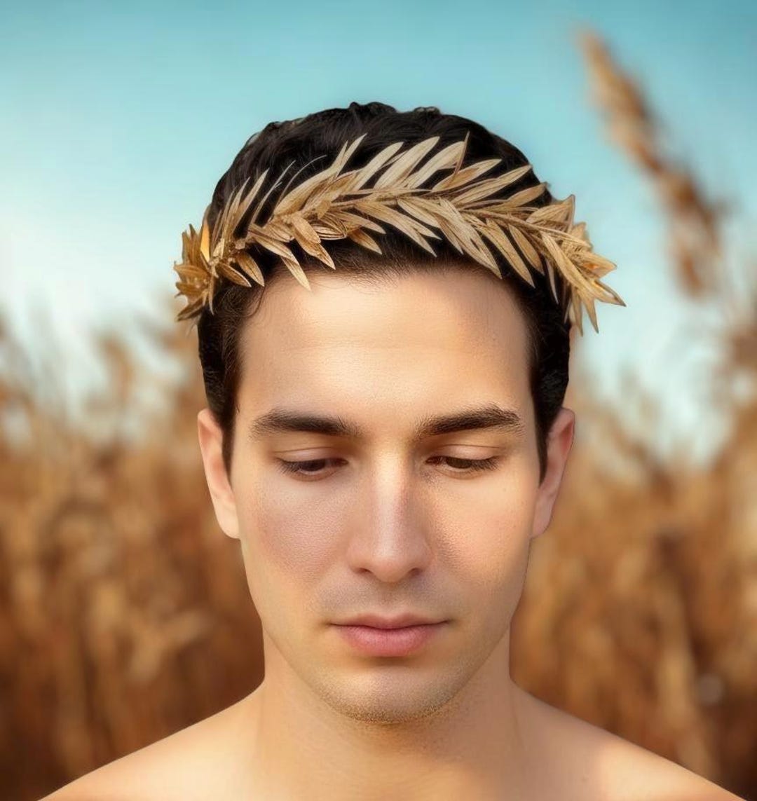 Greek God Crown, Goddess, Men's Wedding Gold Leaf Headband, Toga ...
