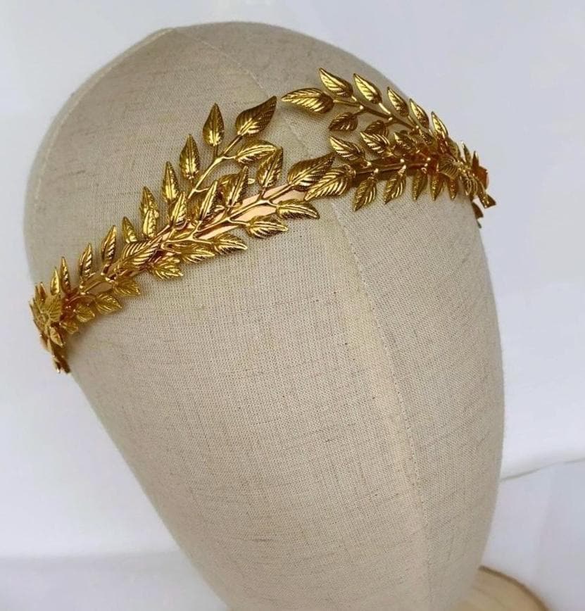 Greek God Crown, Goddess, Men's Wedding Gold Leaf Headband, Toga ...