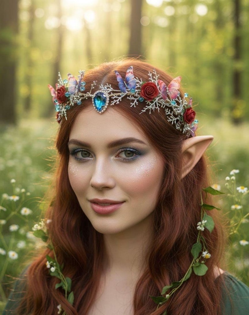 Butterfly Elven Tiara, Elven Crown With Butterflies, Butterfly Elf ...