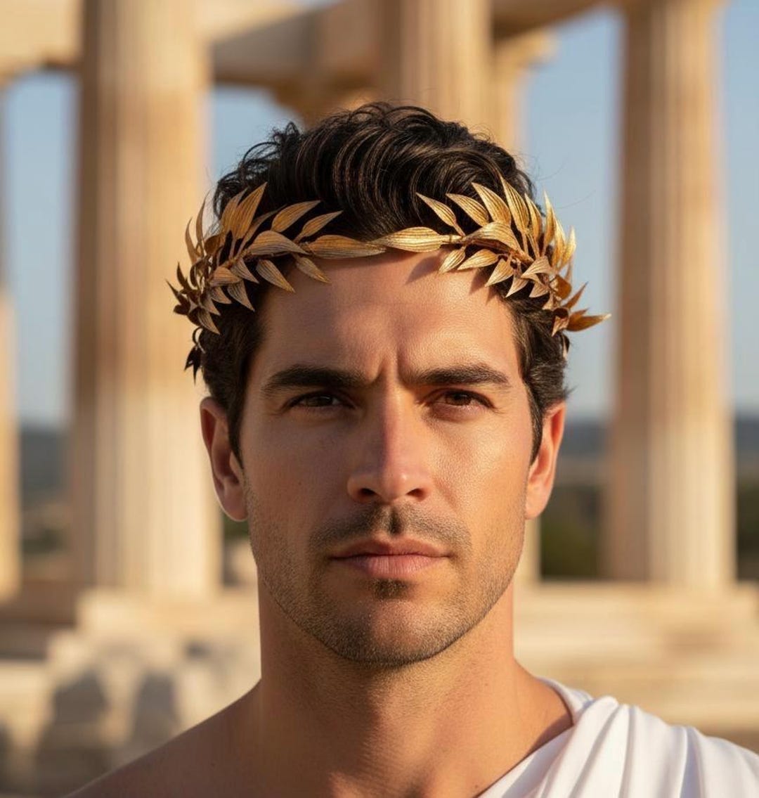 Greek God Crown, Goddess, Men's Wedding Gold Leaf Headband, Toga ...