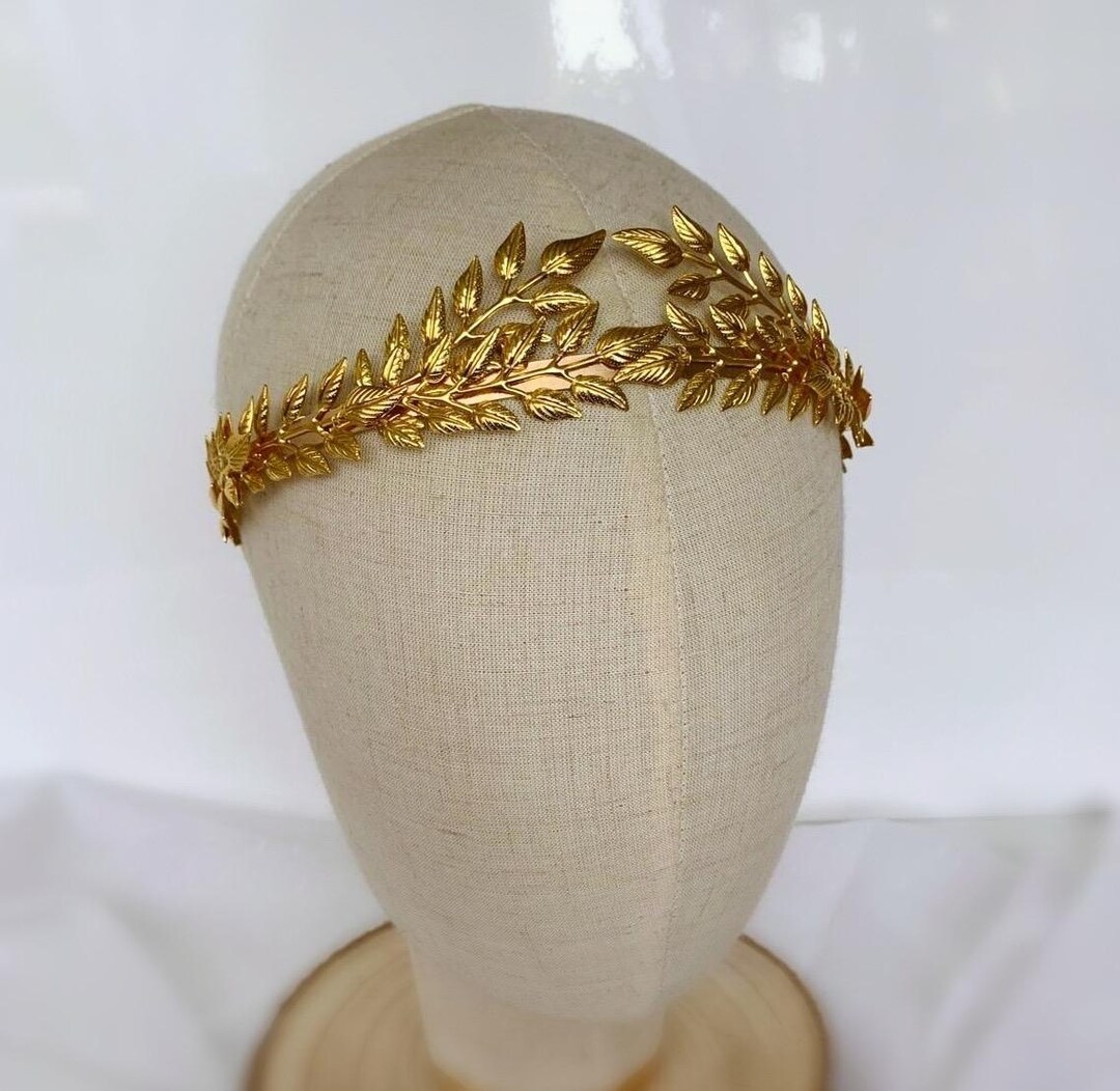 Greek God Crown, Goddess, Men's Wedding Gold Leaf Headband, Toga ...