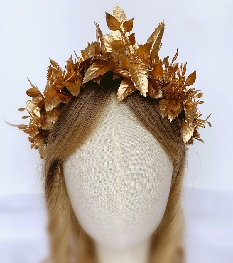 Greek God Goddess Crown, Men's Wedding Gold Leaf Headpiece, Toga ...