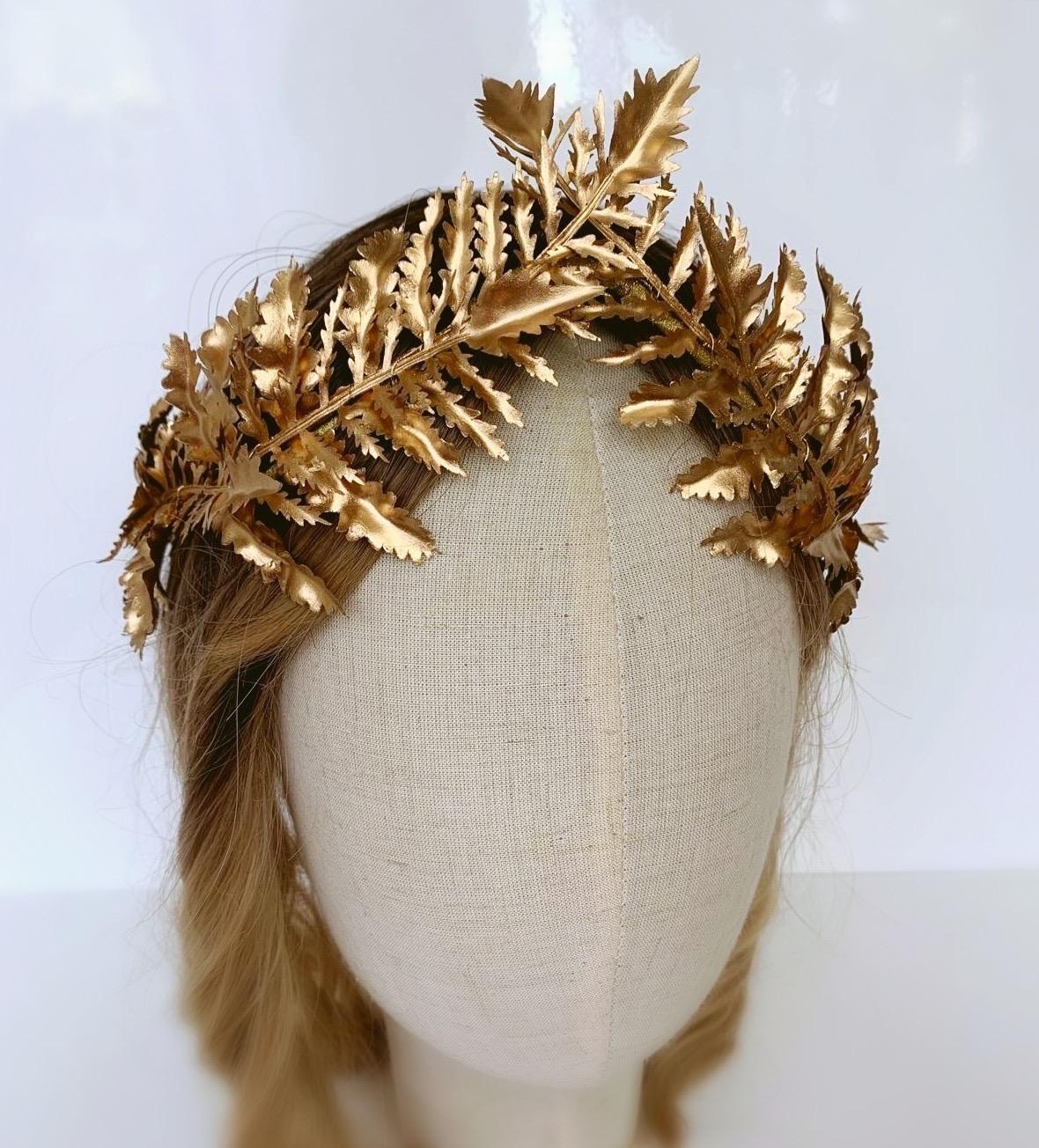Greek God Crown, Goddess, Men's Wedding Gold Leaf Headband, Toga ...