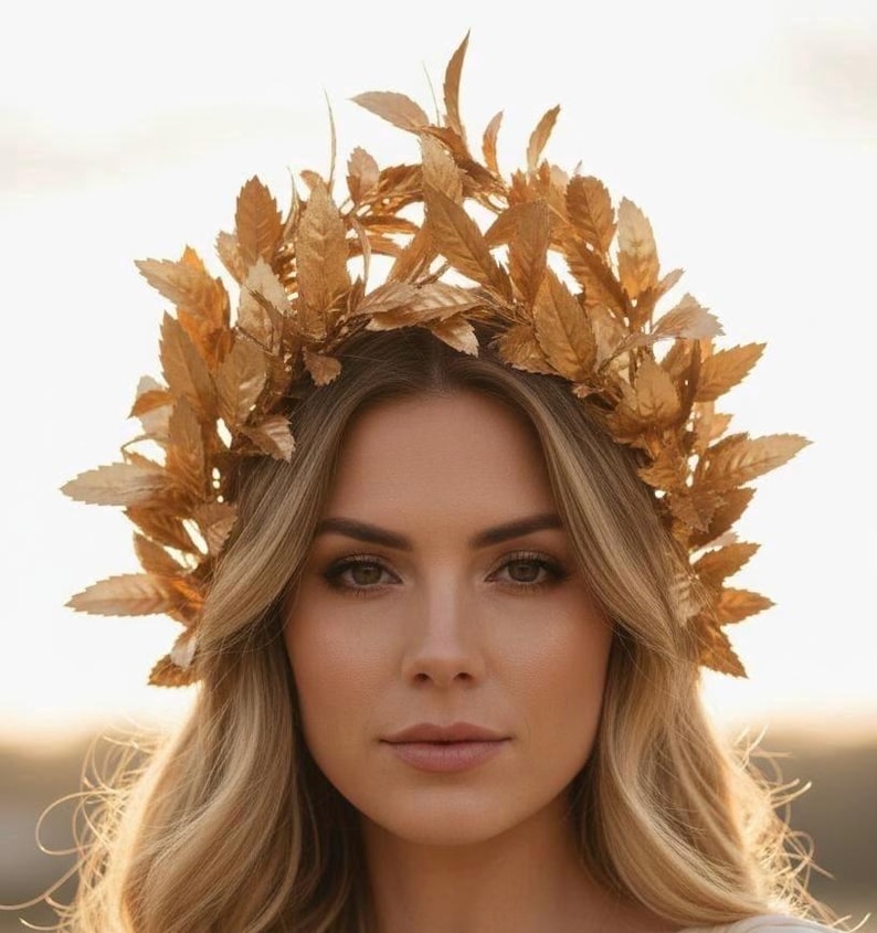 Greek Goddess Crown, Men's Wedding Gold Leaf Headpiece, Toga Costume ...