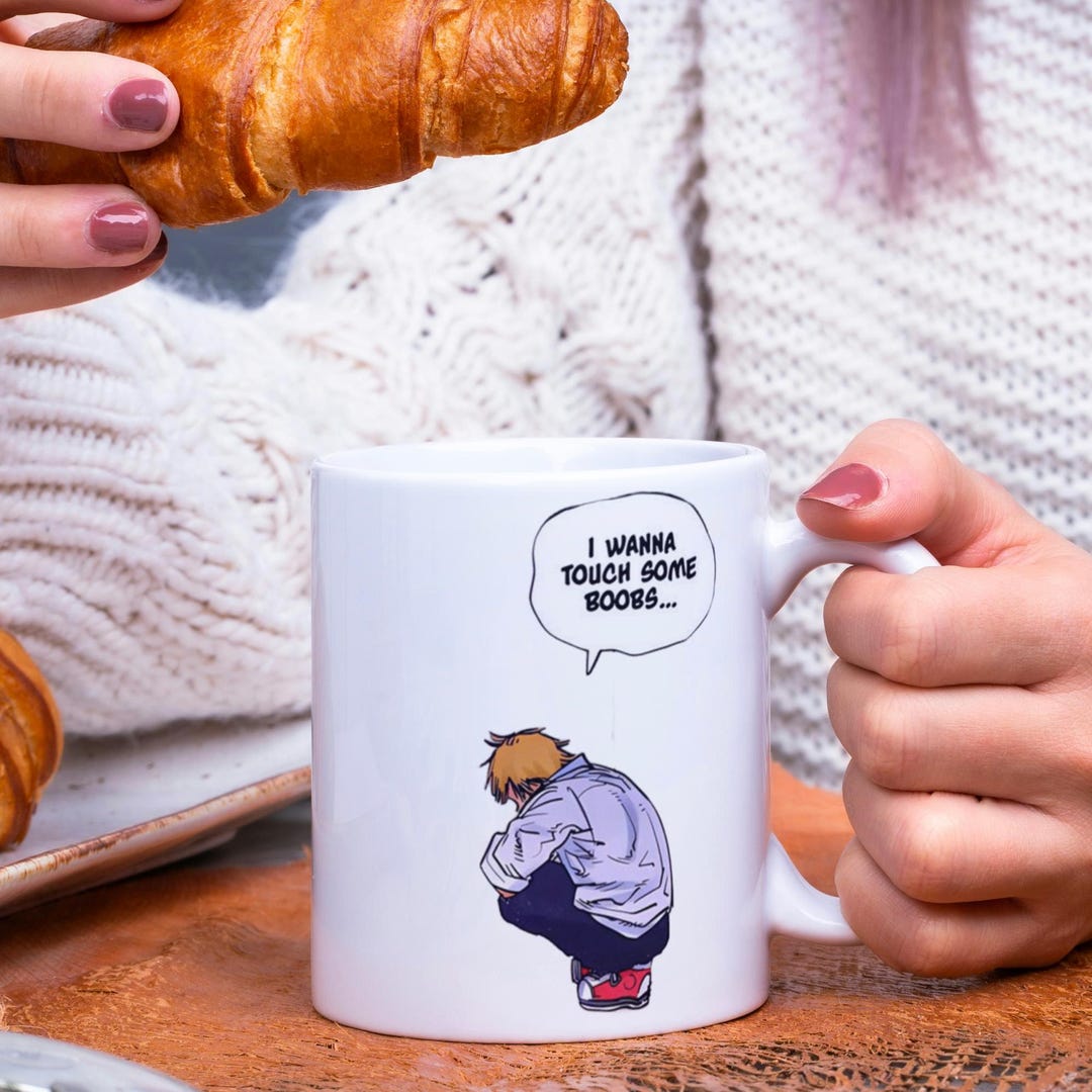 Anime Mug, Denji & Power Ceramic Coffee Cup, 11oz Chainsaw Man Gift ...