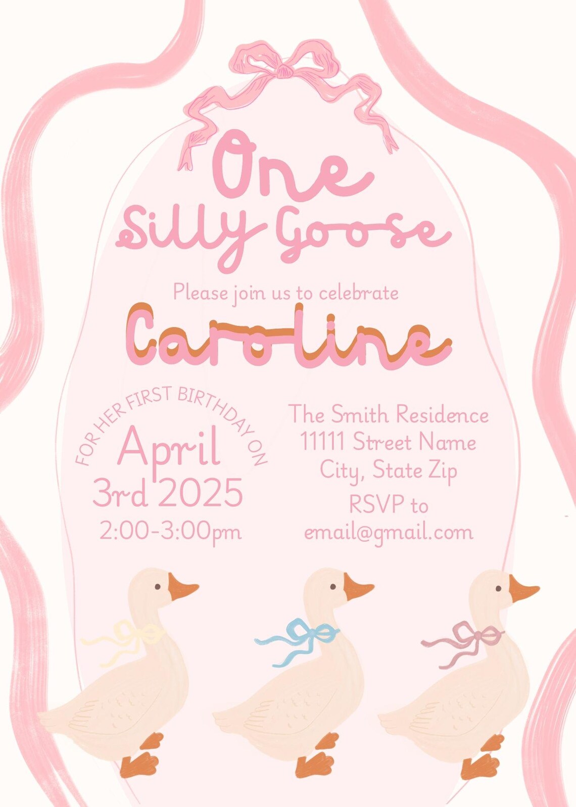 One Silly Goose Invitation Canva Editable - Etsy