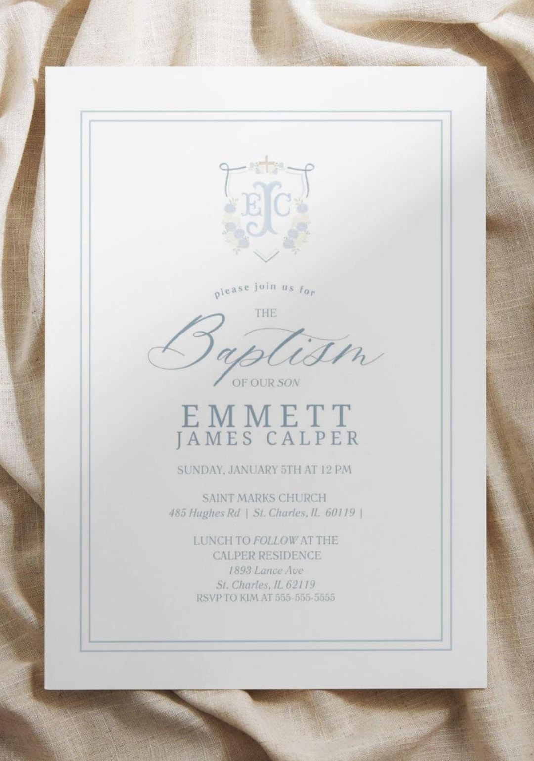 Personalized Baptism Invite Editable Canva - Etsy