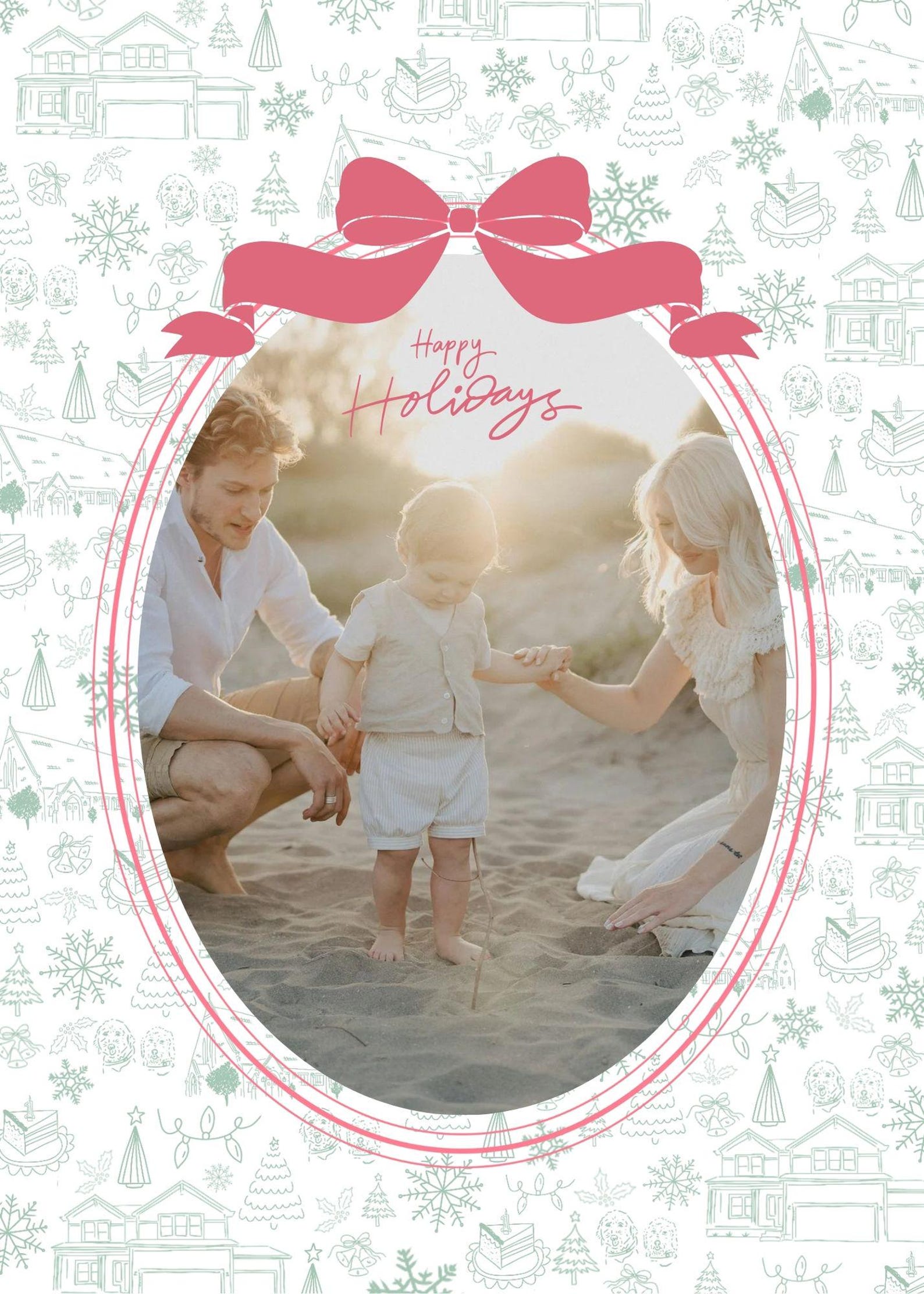 Personalized Holiday Card Editable Canva Template - Etsy