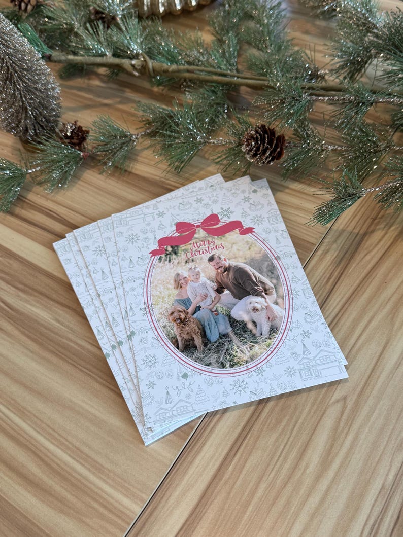 Personalized Holiday Card Editable Canva Template - Etsy