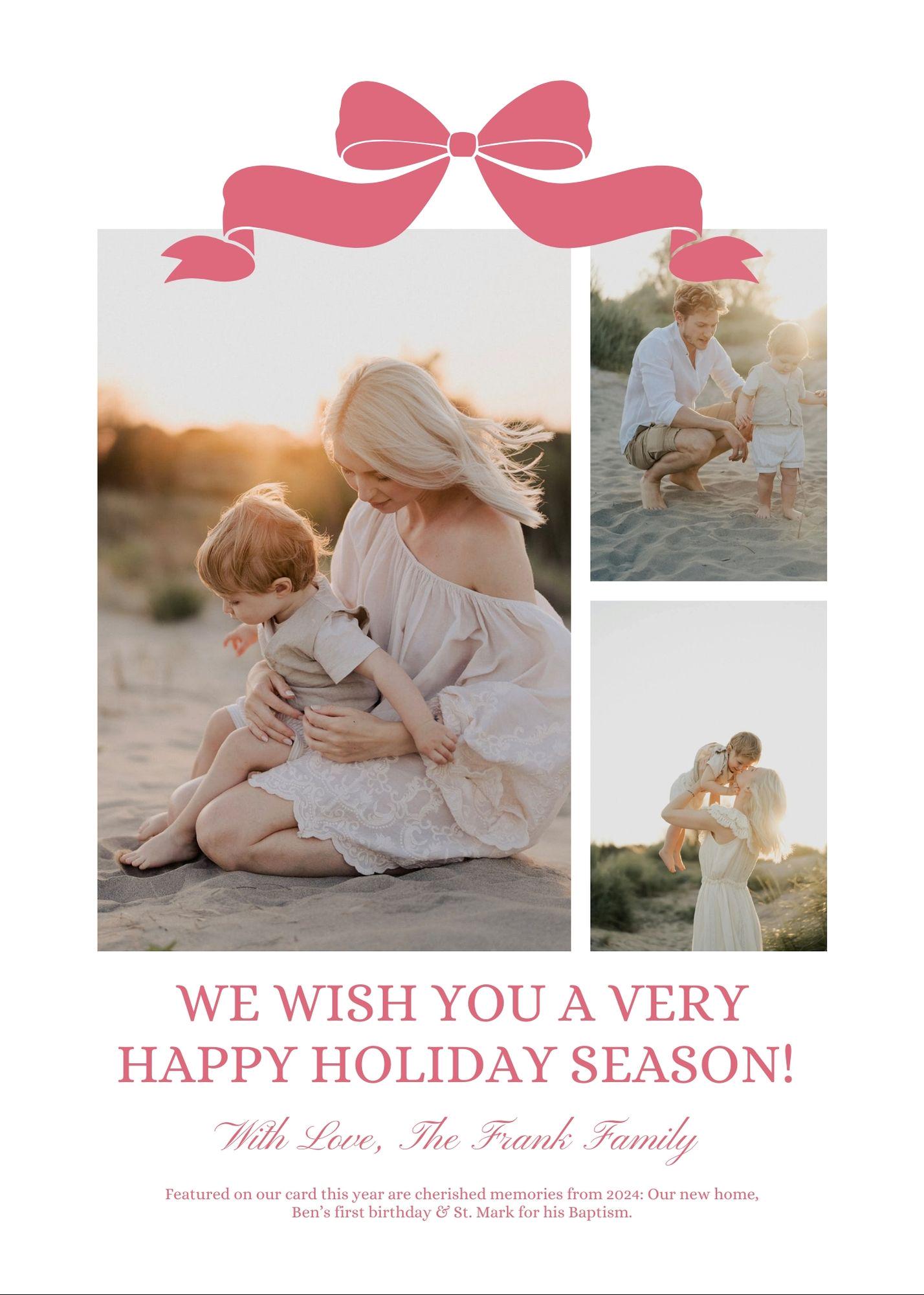 Personalized Holiday Card Editable Canva Template - Etsy